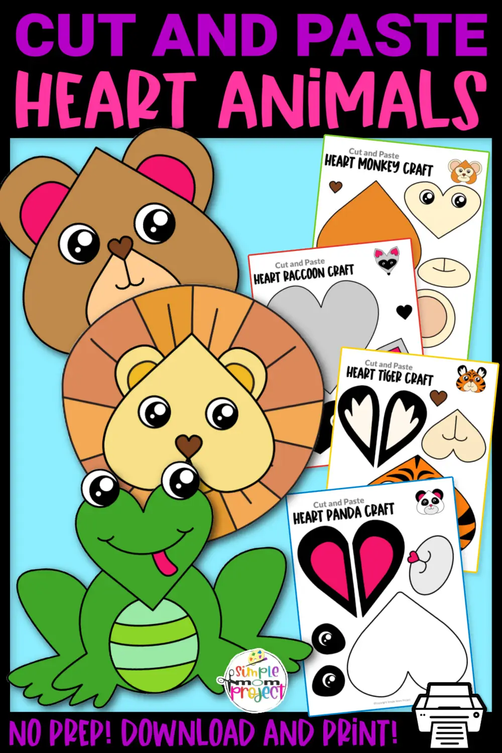 10 Full Colored Heart Animal Crafts for Kids – Simple Mom Project Store