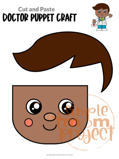 Doctor Paper Bag Puppet Craft Template - Simple Mom Project Store