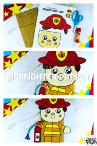 Firefighter Paper Bag Puppet Craft Template – Simple Mom Project Store