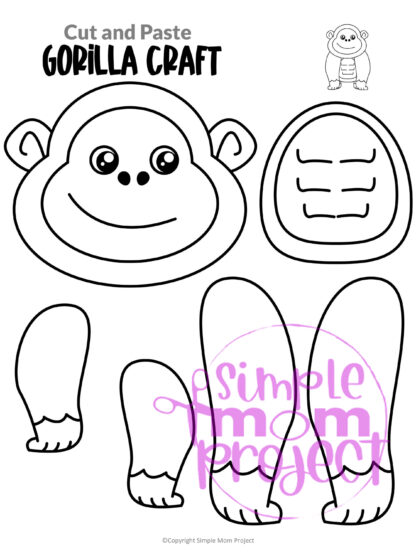Gorilla Cut and Paste Craft - Simple Mom Project Store