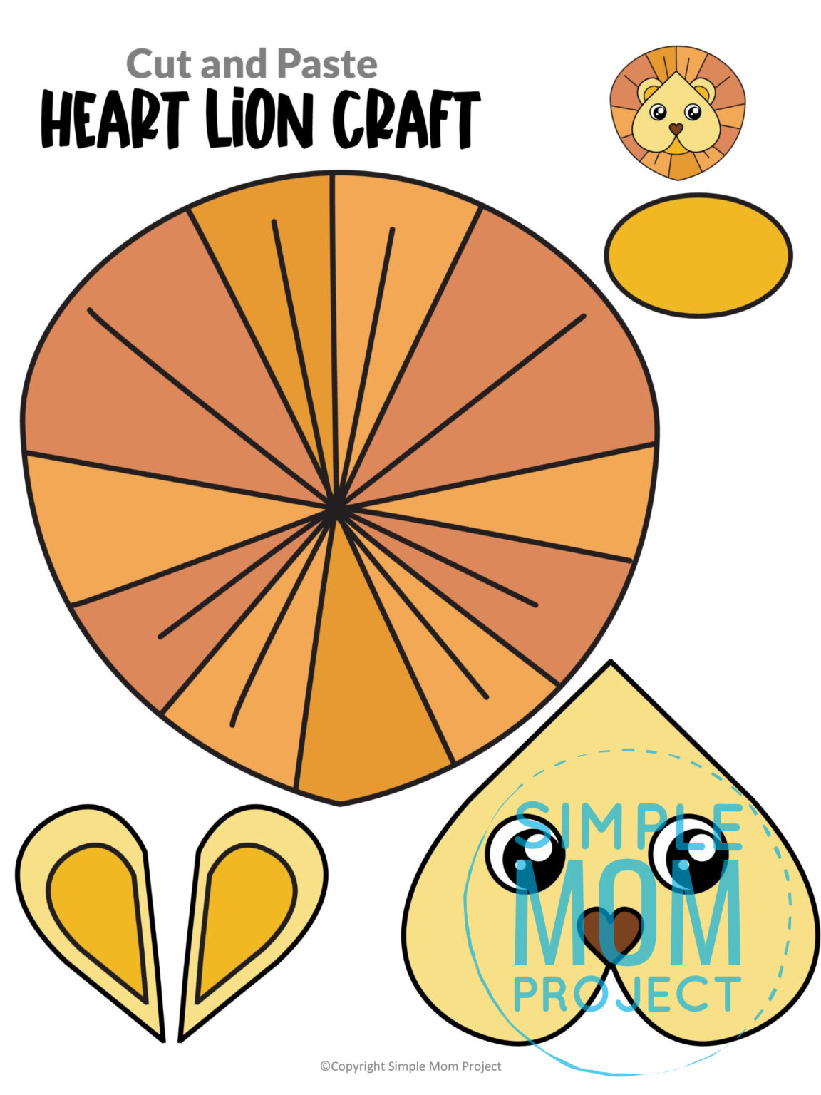 Full Colored Heart Animal Crafts for Kids - Simple Mom Project Store