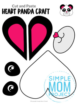 Heart Panda Cut and Paste Craft - Simple Mom Project Store