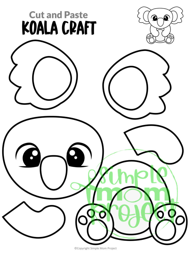 Crafty Koala Cut and Paste Activity - Simple Mom Project Store
