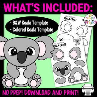Koala Cut and Paste Craft - Simple Mom Project Store