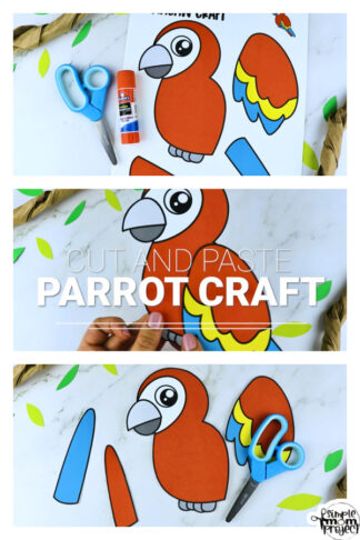 Parrot Cut and Paste Craft - Simple Mom Project Store