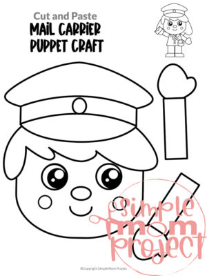 Mail Carrier Paper Bag Puppet Craft Template - Simple Mom Project Store