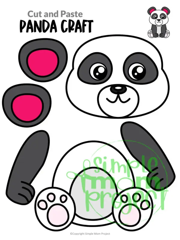 Cuddly Panda Paper Craft Cut and Paste – Simple Mom Project Store