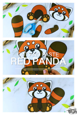 Red Panda Paper Cut and Paste Craft - Simple Mom Project Store