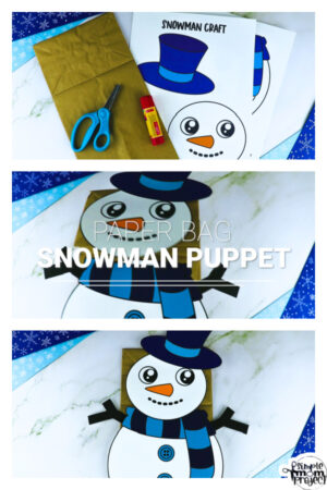 Snowman Paper Bag Puppet Craft Template – Simple Mom Project Store
