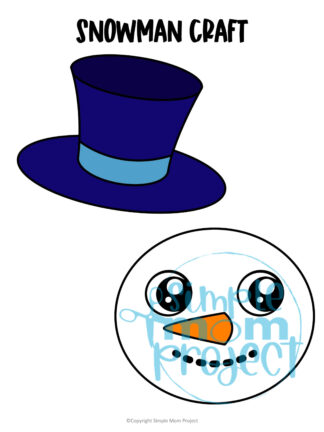 Snowman Paper Bag Puppet Craft Template - Simple Mom Project Store