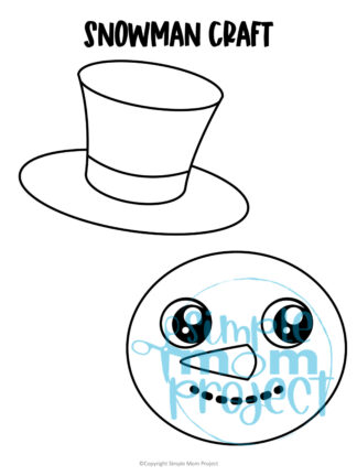 Snowman Paper Bag Puppet Craft Template - Simple Mom Project Store