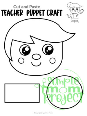 Teacher Paper Bag Puppet Craft Template - Simple Mom Project Store