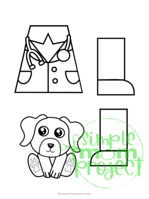 Veterinarian Paper Bag Puppet Craft Template - Simple Mom Project Store