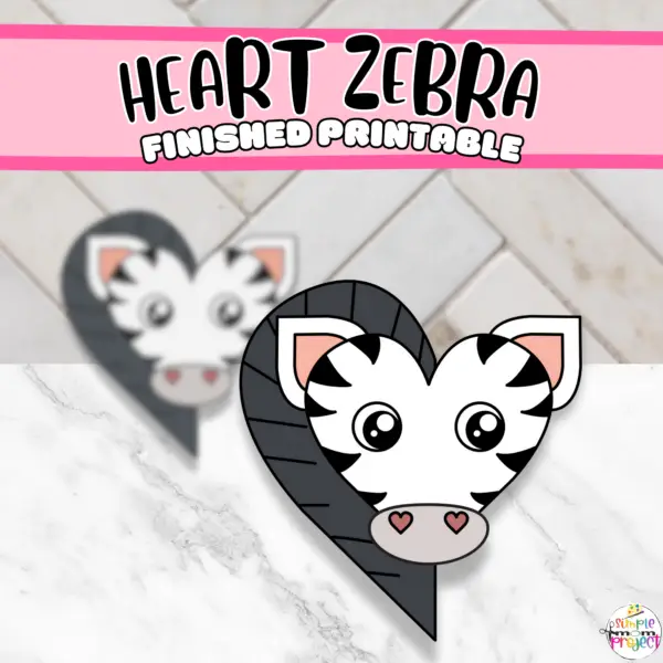 Wildly Lovable Heart Zebra Cut and Paste Printable Craft – Simple Mom ...
