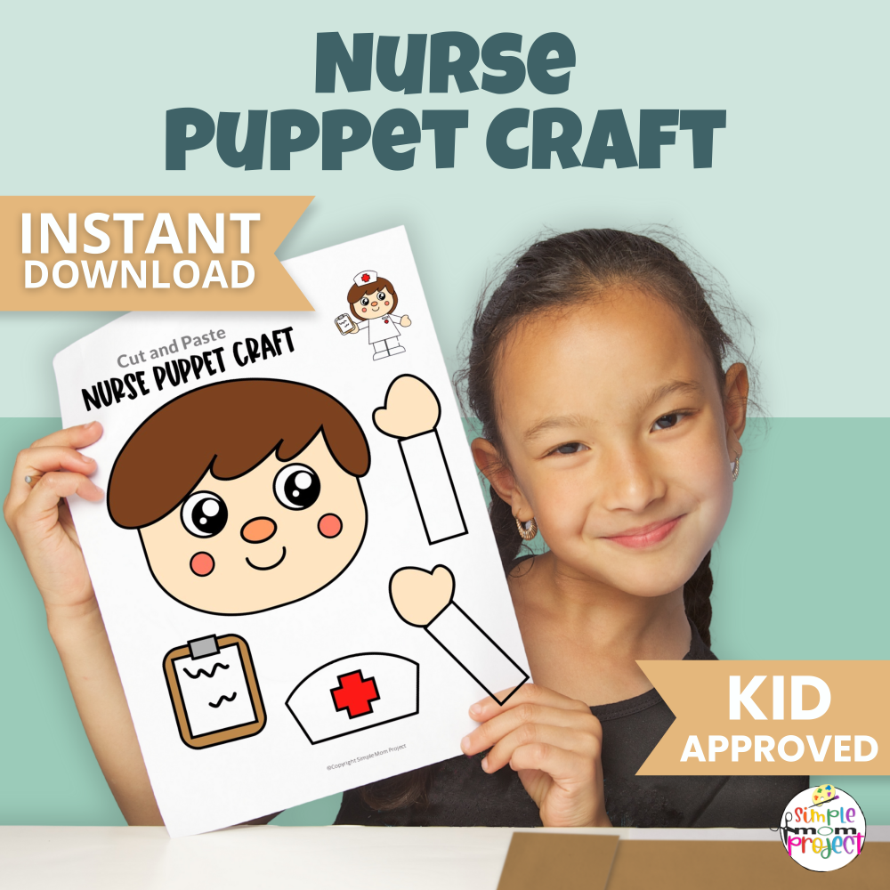 Nurse Paper Bag Puppet – Printable Community Helper Craft Template for ...
