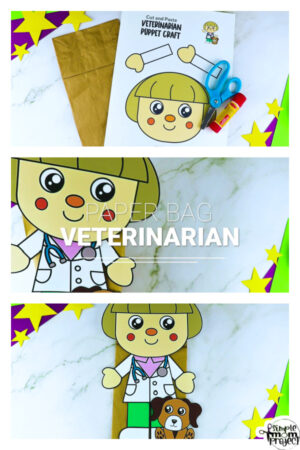 Veterinarian Paper Bag Puppet Craft Template - Simple Mom Project Store