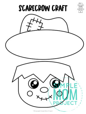 Scarecrow Paper Bag Puppet Craft Template - Simple Mom Project Store