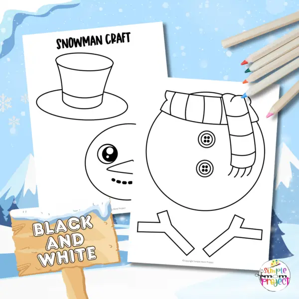 Snowman Paper Bag Puppet Craft Template – Simple Mom Project Store