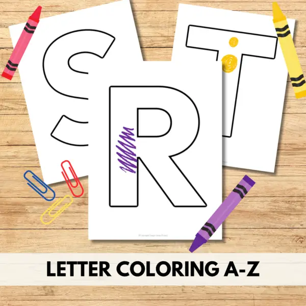 Printable Full Page Fun Uppercase Alphabet Template Bundle – Simple Mom ...
