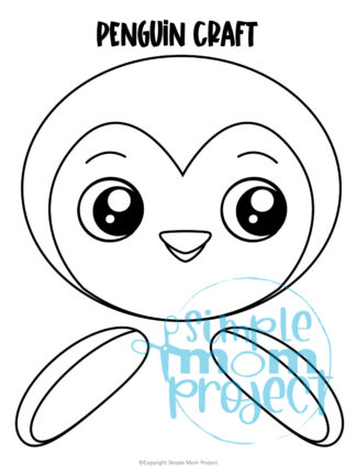 Penguin Paper Bag Puppet Craft Template - Simple Mom Project Store