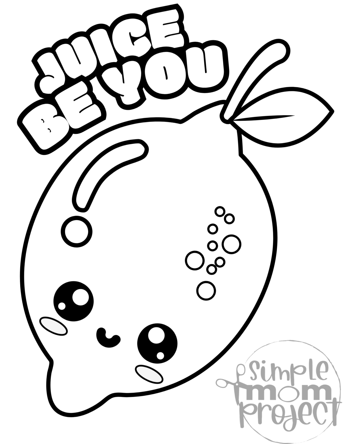 Adorable Lemon Coloring Page Printable for Kids and Adults - Simple Mom ...