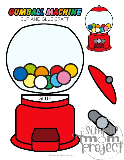 Gumball Machine Craft – Printable Cut & Paste Activity for Kids ...