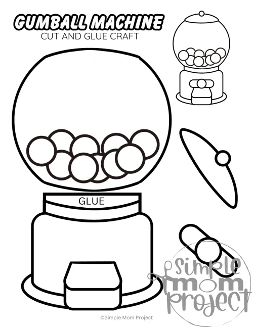 Gumball Machine Craft – Printable Cut & Paste Activity for Kids ...