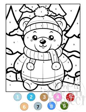 20+ Adorable Winter Color By Number Animal Printables for Kids - Simple ...