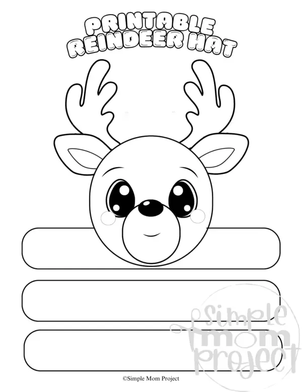 Reindeer Hat Printable Template Craft for Kids – Simple Mom Project Store