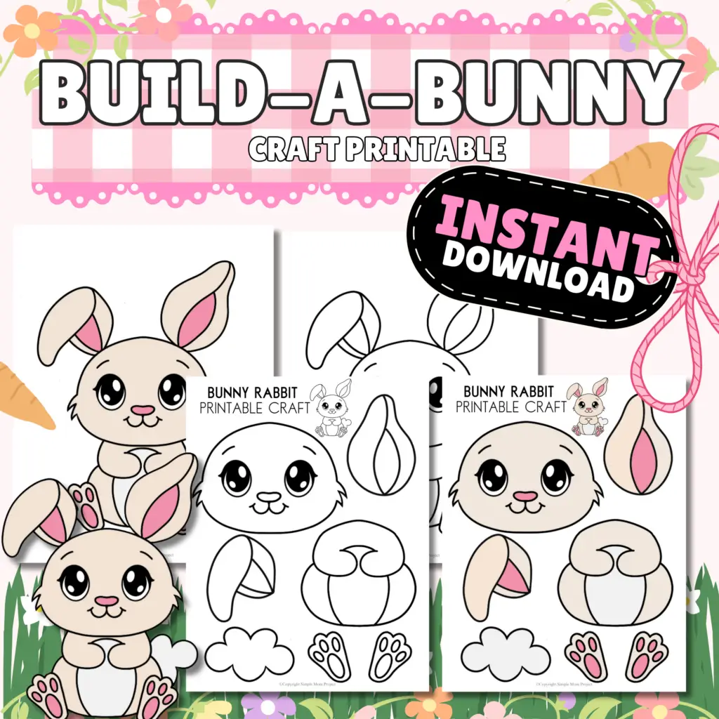 Build a Bunny Printable | Easy Bunny Spring Craft | Bunny Rabbit Cut ...